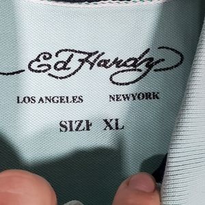 Ed Hardy | Shirts | Ed Hardy Mint Green Embroidered Vintage Tattoo ...